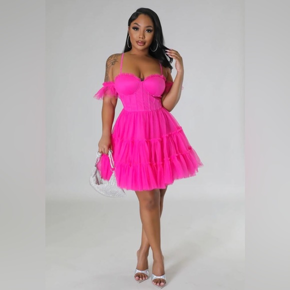 Dresses Hot Pink Tulle Dress Make A Statement In This Piecesimply Brighten Your Day Poshmark